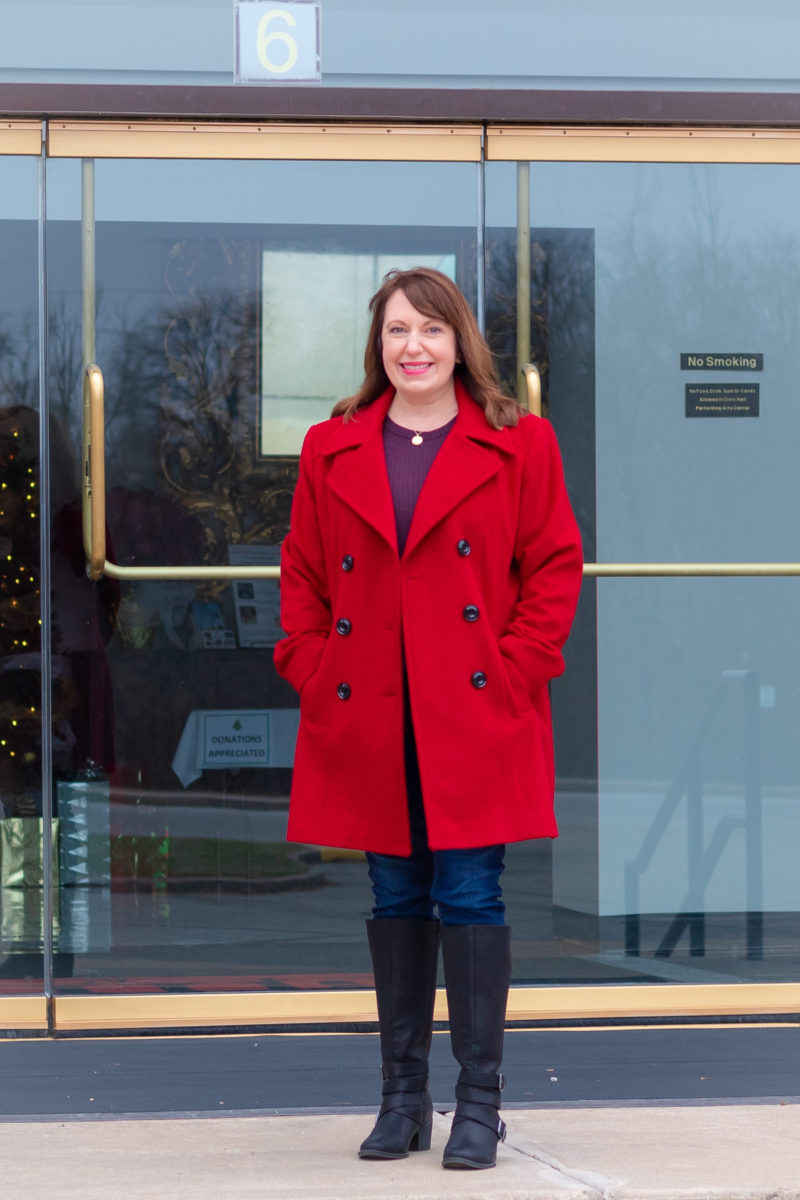 Red Pea Coat – Dressed in Faith